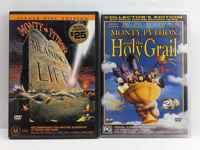 MONTY PYTHON THE Meaning Of Life & The Holy Grail DVD Region 4 PAL ...