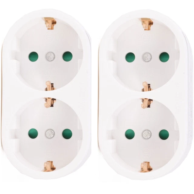 2 STÜCK MEHRFACHSTECKER ver Doppelstecker Multisteckdose 2fach ...