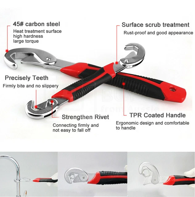 2/4PC UNIVERSAL ADJUSTABLE Wrench Spanner Set Quick Snap Grip Multifunction $16.68 - PicClick AU
