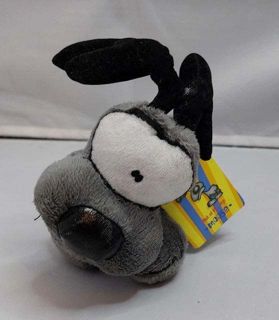 JELI DELI &MOOSE& Grey Black Scruffy Puppy Dog Soft Plush Toy Stuffed ...