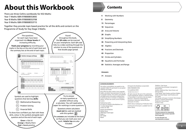 KS3 MATHS YEAR 8 Workbook: Practice Questions Covering All KS3 Maths ...
