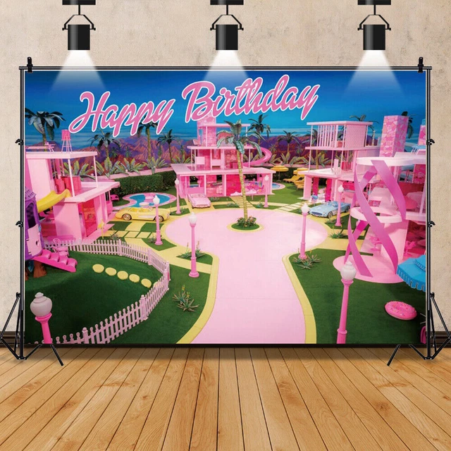 BARBIE BACKDROP GIRLS Happy Birthday Party Photo Background Banner ...