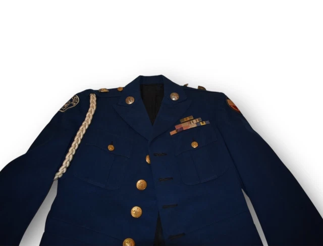 RIVERSIDE MILITARY ACADEMY Navy Blue Dress Blazer Uniform Jacket Army ...