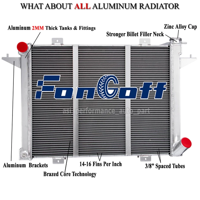 3-ROW ALUMINUM RADIATOR For 1991 1992 1993 Dodge D250 D350 W250 W350 5 ...