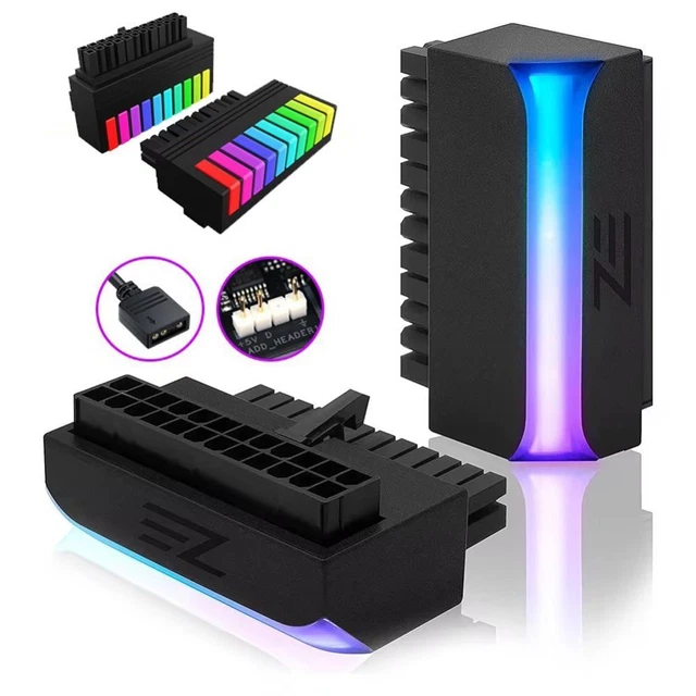 MODULAR ATX 24 Pin to 90 Degree ARGB Motherboard Power Supply Cable ...