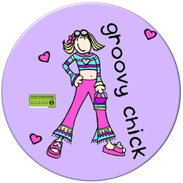 GROOVY CHICK CAKE Topper. Premium Edible Icing Sheet £6.20 - PicClick UK