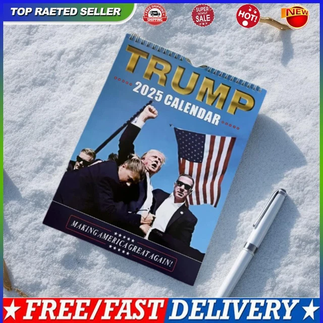 12 MONTH CALENDAR Donald Trump 2025 Desk Calendar Trump Shot Planning ...