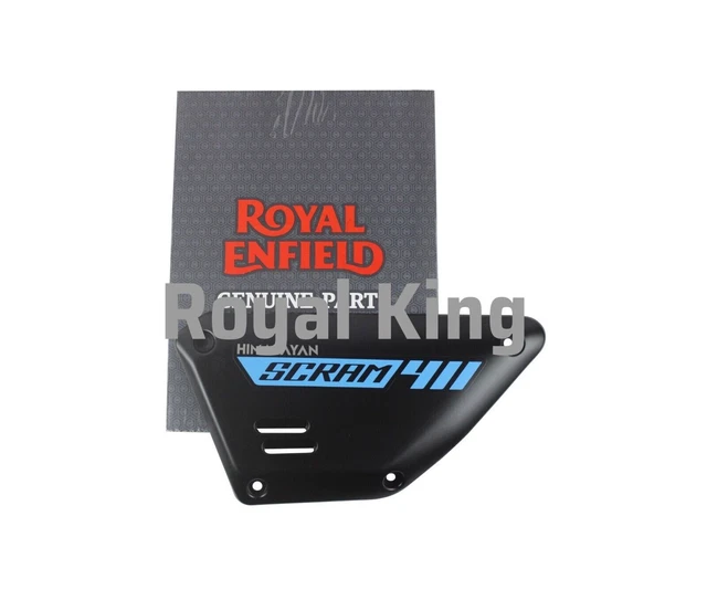 ROYAL ENFIELD &GRAPHITE Blue Scram 411" Left "Side Panel With Sticker ...