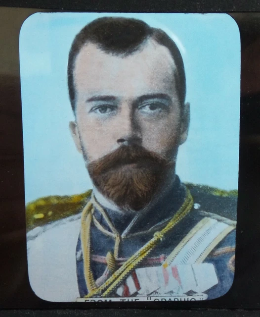 IMPERIAL RUSSIA/RUSSIAN TSAR Nicholas II Antique Magic Lantern Color ...