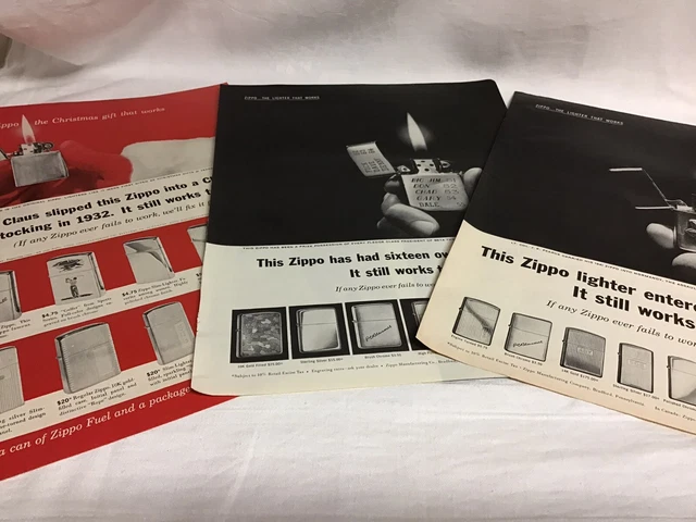 MAGAZINE AD - 1960’s Zippo Lighter Set Of 3 $12.95 - PicClick CA