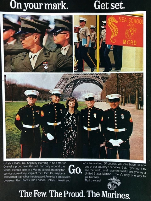 VINTAGE 1977 MARINE Corps USMC recruiting original color ad £4.50 ...