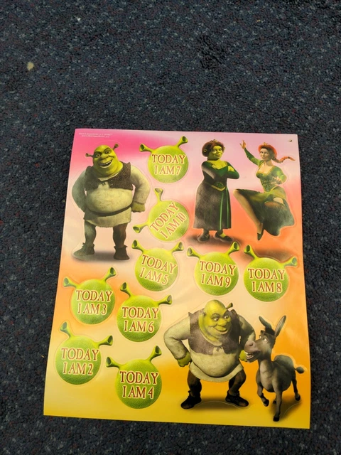 GROW TALL WITH Shrek Child Growth Chart 2004 Donkey Fiona DreamWorks ...