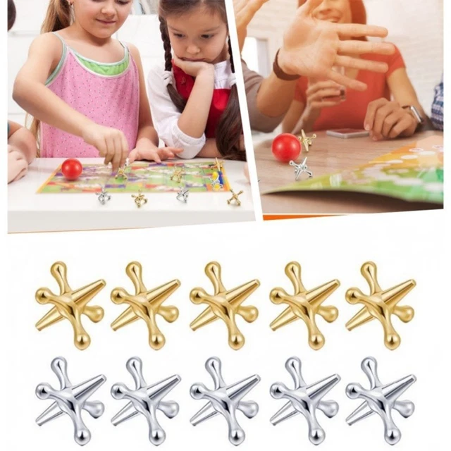 STRESS RELIEF TABLETOP Jacks Ball Set with Bouncy Balls For Travel ...
