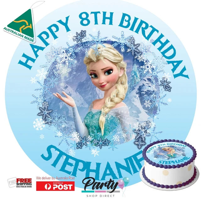 ELSA FROM FROZEN Personalised Edible Cake Topper (Round 20cm) $12.75 ...