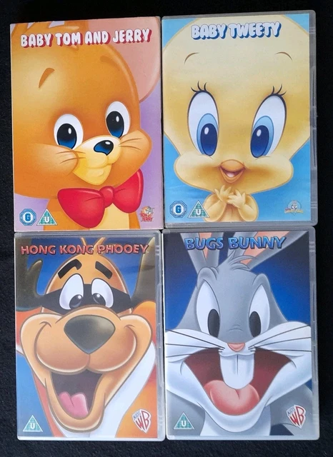 4 FUN PACKED DVD's Hong Kong Phooey- Bugs Bunny- Baby Tom & Jerry ...