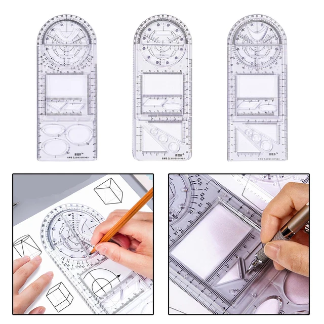 DRAWING RULER FUNCTIONS, Three-Dimensional Geometric Ruler Template ...