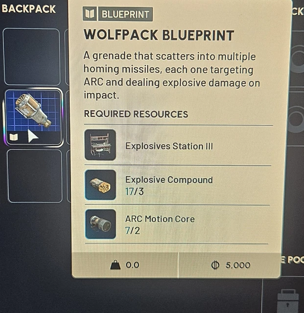ARC RAIDERS WOLFPACK Blueprint/Bauplan | Schnell weg! EUR 5,00 ...