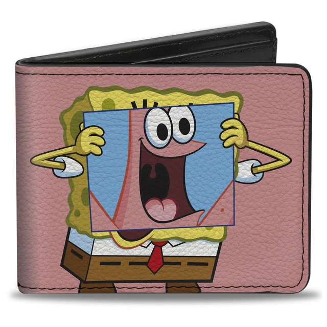 BI-FOLD WALLET SPONGEBOB SquarePants Patrick Star Face Cover Up Pose ...