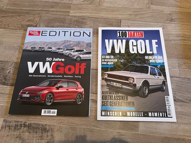 VW GOLF 50 Jahre zwei Hefte 100 Fakten zum VW Golf 162 und 82 Seiten ...