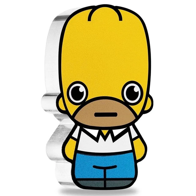 2022 HOMER SIMPSON "MINTED MINI" 1 oz Pure Silver Coin, Tuvalu, Perth ...