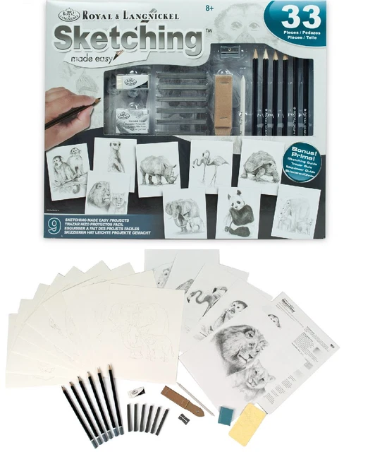 LEARN TO DRAW Wild Animals Artist Sketching Drawing Pencils Complete ...