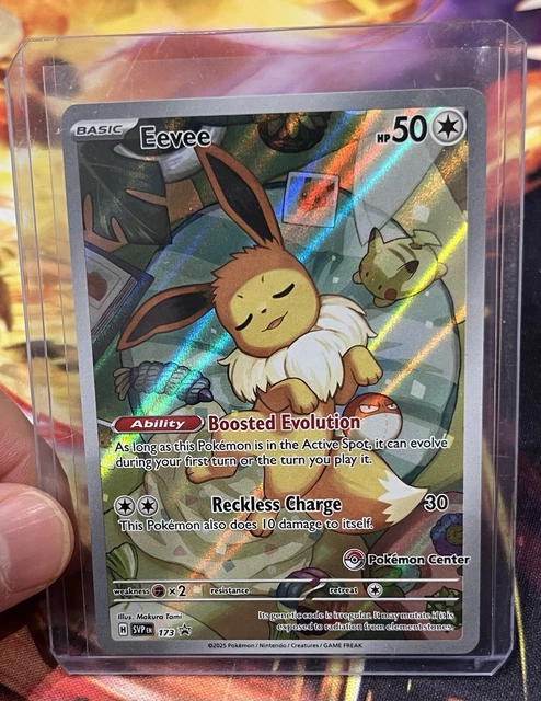 POKEMON EEVEE SVP173 Prismatic Evolutions Pokemon Center ETB Stamp ...