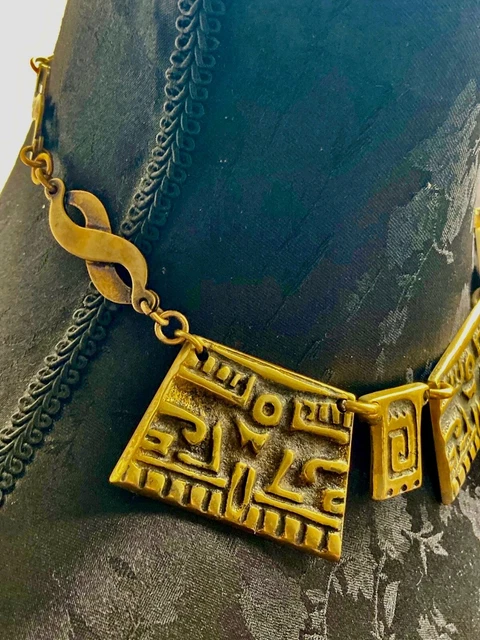 COLLIER SIGNÉ MICHEL BUFFET EN BRONZE - ART DÉCO ETHNIQUE VINTAGE N°1 ...