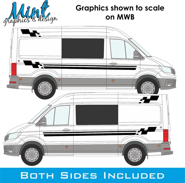 VW VOLKSWAGEN CRAFTER MWB Camper MOTORHOME Decals Stickers Van Graphics ...