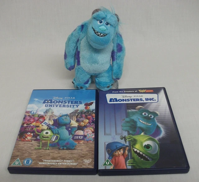 DISNEY/PIXAR MONSTERS INC & Monsters University (2 DVD) +Sully Plush ...