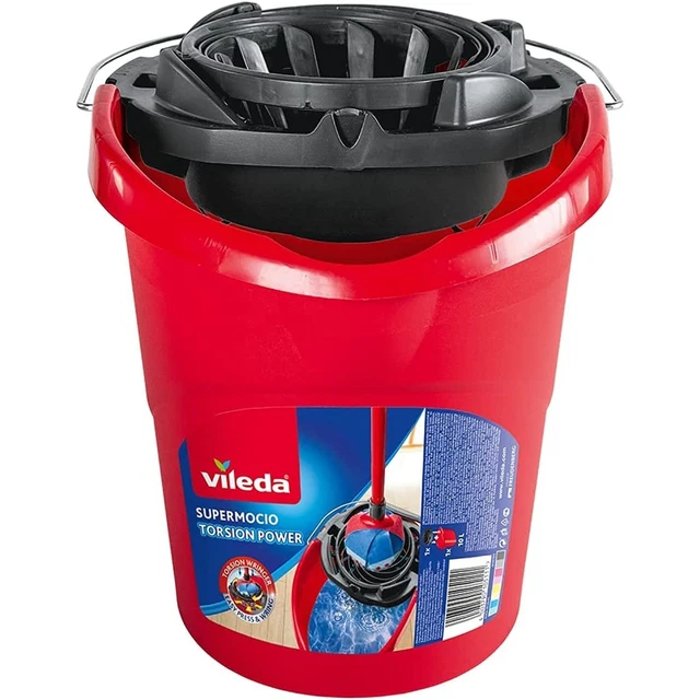 VILEDA SUPERMOCIO BUCKET and Wringer 10L Torsion Power Floor Mop ...