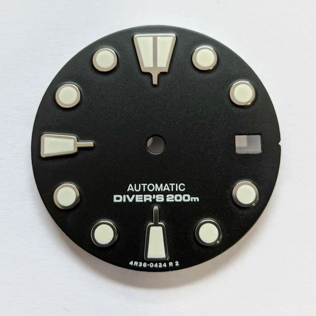 TURTLE DIAL FOR Seiko SKX007, Seiko MOD part, fits NH35, C3Lume, Black ...