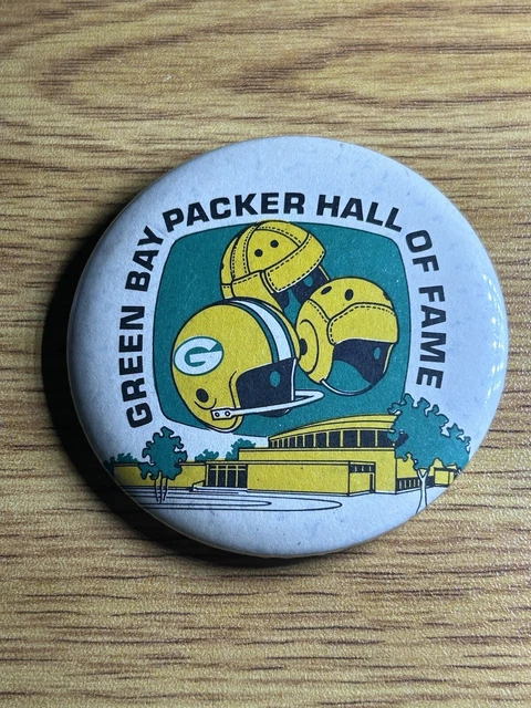 VINTAGE RARE GREEN Bay Packer Hall Of Football Button Pin Packers $50. ...