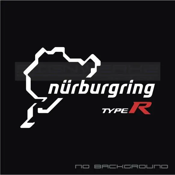 TYPE R NURBURGRING Decal Sticker logo civic SIR Accord Fit CBR FK8 Pair ...