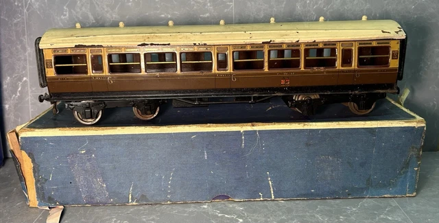BASSETT-LOWKE 9174 GWR First Class Coach – O Gauge Tinplate – Boxed ...