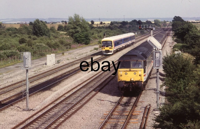 35MM RAILWAY SLIDE - Class 47. 47817 & DMU Class 166. 166206 @ Didcot ...