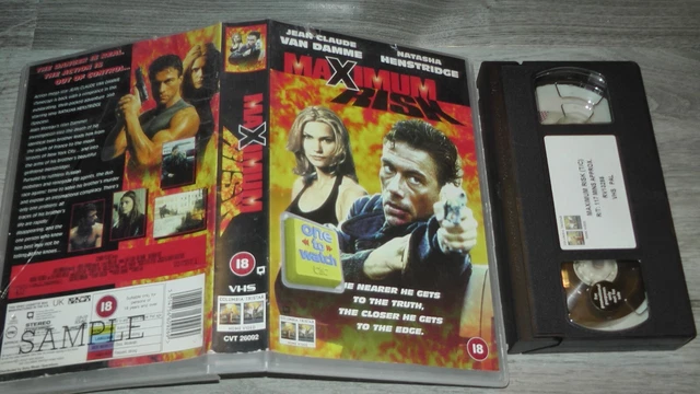 MAXIMUM RISK VHS Video Big Box Timecode Sample Dealer Rental Tape TBC ...