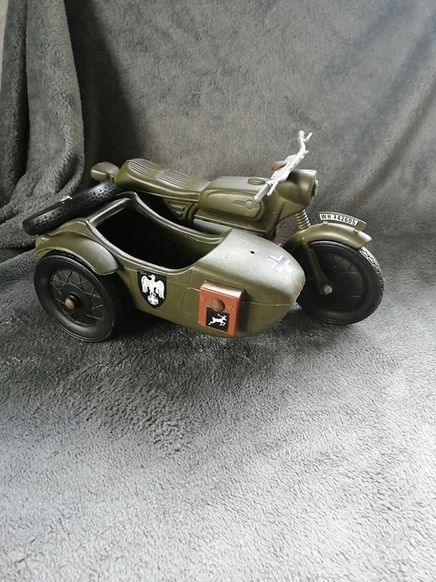VINTAGE ORIGINAL CHERILEA Action Man German Army Motor bike - Sidecar ...