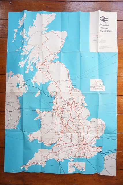 1975 BRITISH RAIL Passenger Network Railway Map $21.37 - PicClick AU