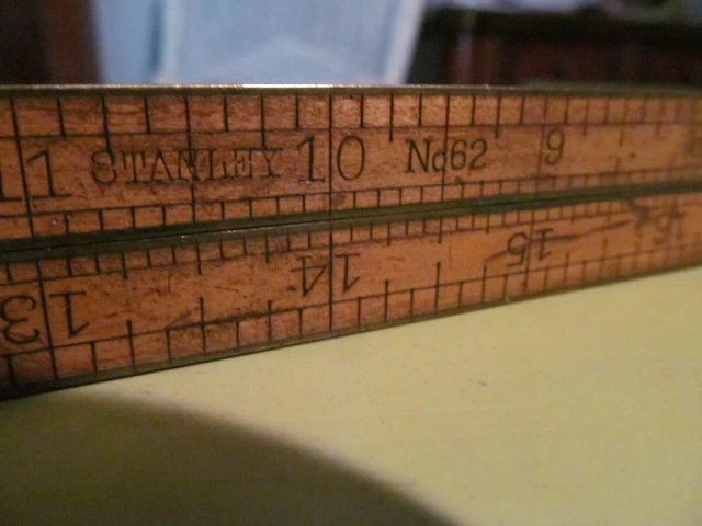 ANTIQUE STANLEY NO 62 Folding Rule Ruler Boxwood Brass 24" 4 fold HTF ...