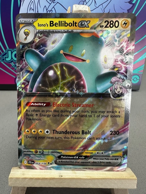 IONO’S BELLIBOLT EX 053/159 Journey Together Pokemon Card - Double Rare ...