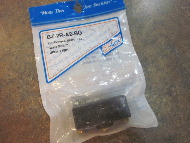 SELECTA SWITCH BZ-2R-A2-BG Pin Plunger 15A Switch 125/250/480V #71801 ...
