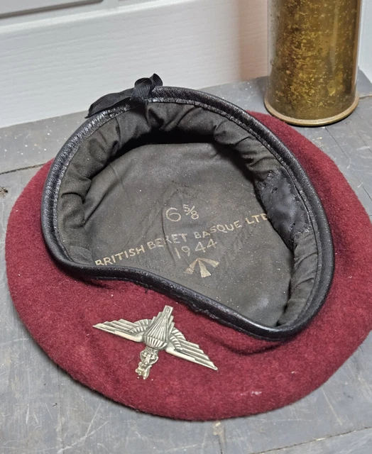 WW2 BRITISH BERET BASQUE LTD, MAROON PARATROOPER BERET, Size 6 7/8 ...