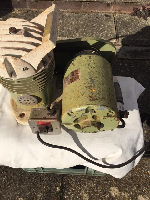 VINTAGE CROMPTON PARKINSON Burgess Powerline Air Compressor 0.33 BHP ...
