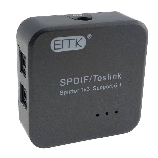 SPDIF TOSLINK DIGITAL Optical Audio Splitter 1 In to 3 Out 5.1CH AC3 ...