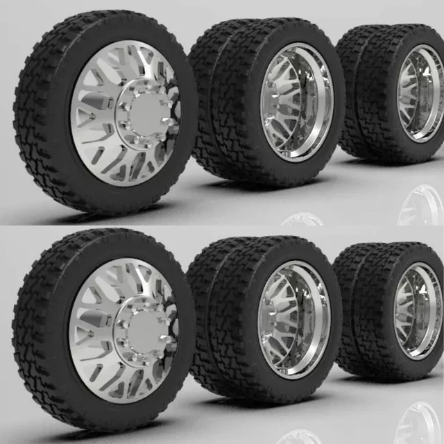 1:16 26” SEMI Truck “Nitro”Dually Wheels In Standard Tires (2 Fronts 4 ...