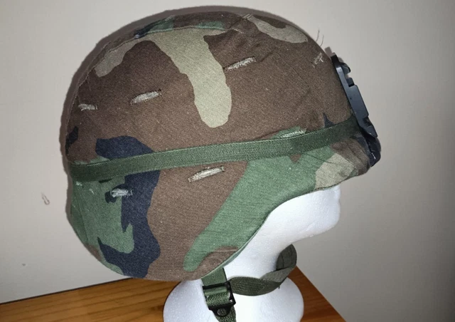 GENUINE US Pasgt Ballistic Combat Helmet & M81 Woodland Cover + Nvg ...