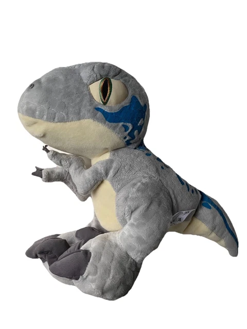 PELUCHE JURASSIC WORLD Chunky Blue Velociraptor Dinosaur 10'' Posh Paws ...
