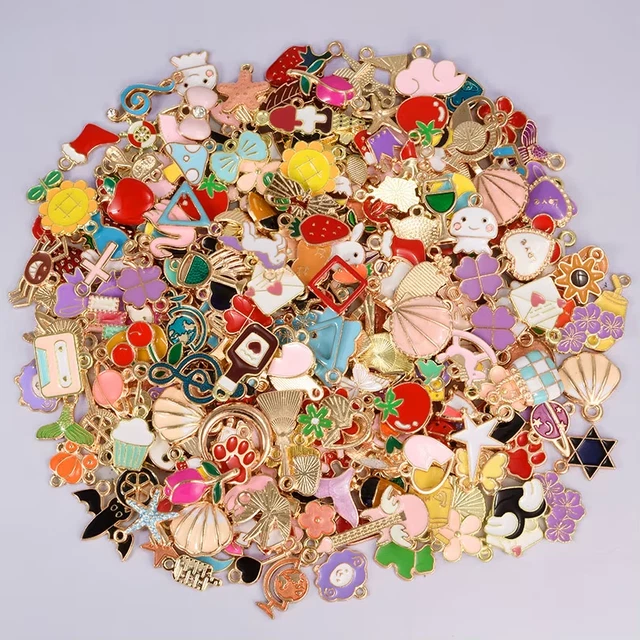 30/60/100PCS RANDOM MIX Enamel/Drip Oil Charms for Jewelry Making Bulk ...