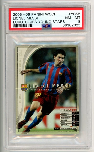 TARJETA PSA 8 LIONEL MESSI FC BARCELONA YGS5 PANINI WCCF 2005-06 JAPONESA 226 EUR 14,27 ...