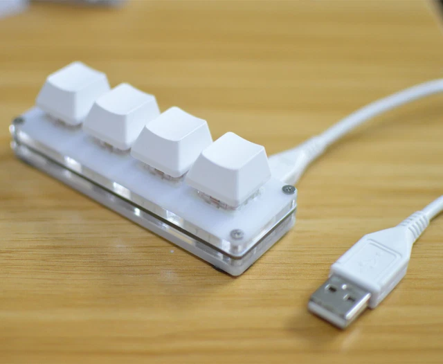 4-KEY HID MECHANICAL Keyboard For Gaming Drawing Switch Custom Macro ...